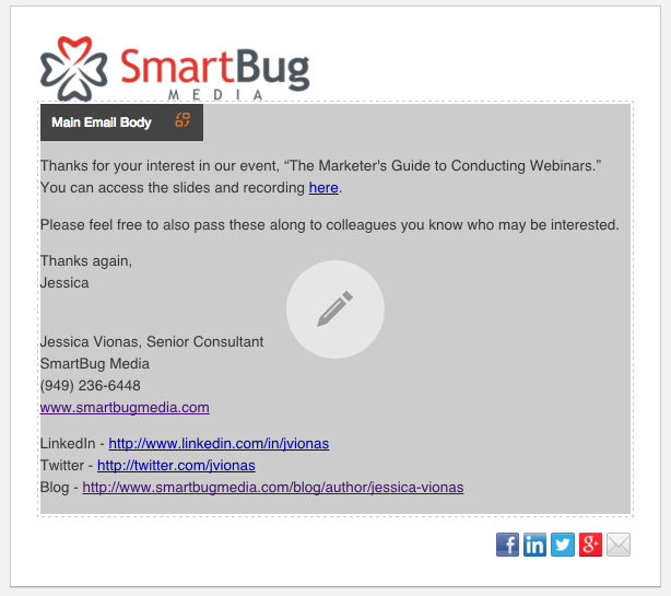 Creating a Smart Email for Webinar Follow-Up